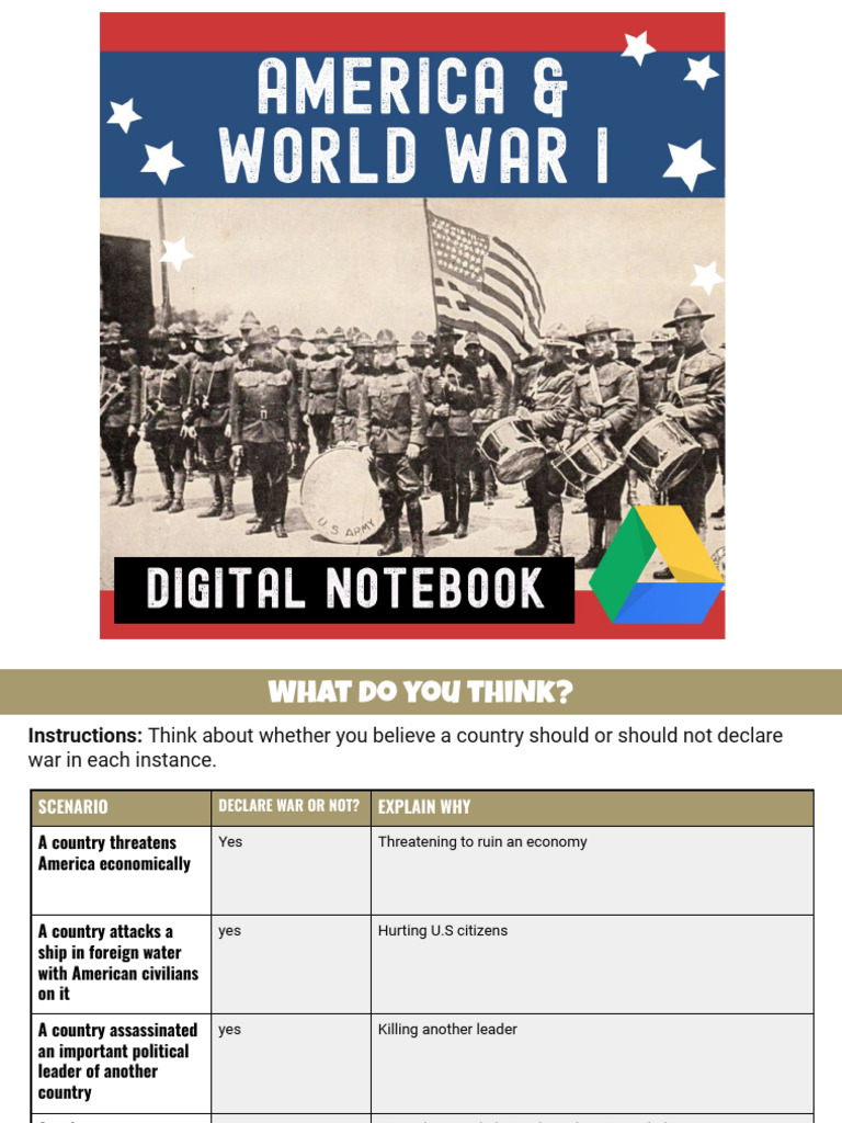 World War I Digital Notebook | PDF | World War I | Allies Of World War I
