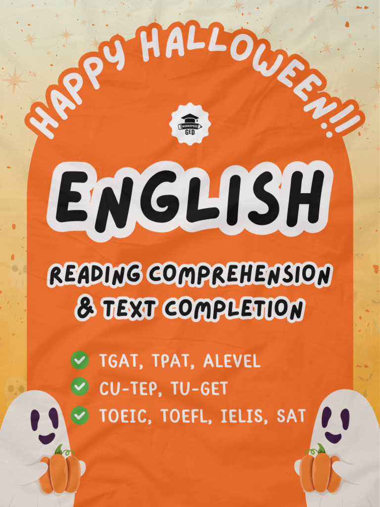 ? แจกแบบฝึกหัด! Reading + Text Completion 30 | PDF | Halloween | Trick ...