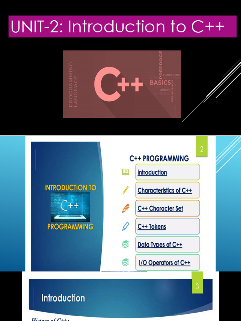 OOP (CO1201) Unit-2 - Introduction To C++ | PDF