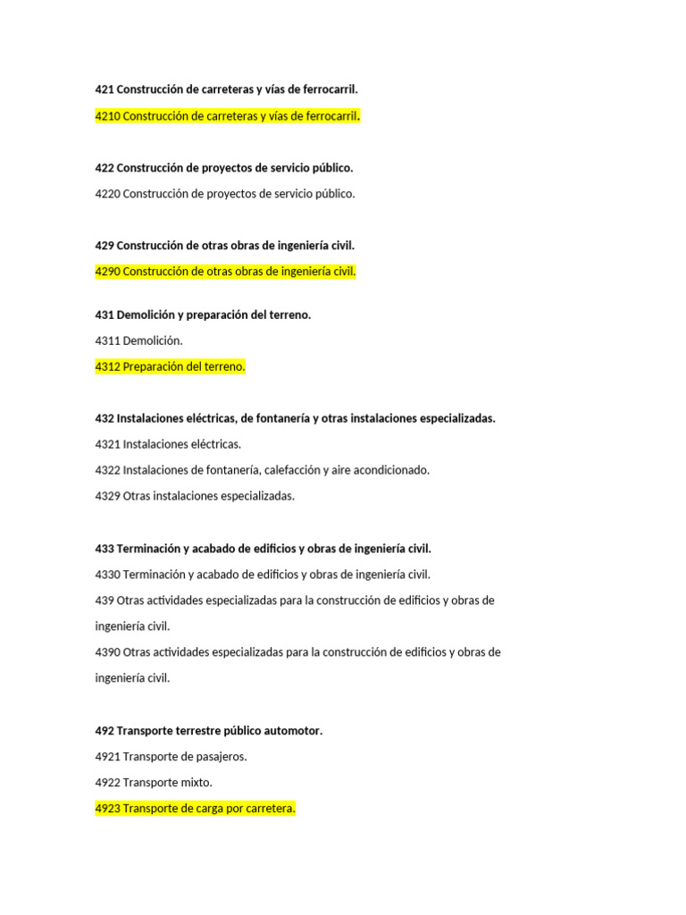 Actividades Ciiu | PDF