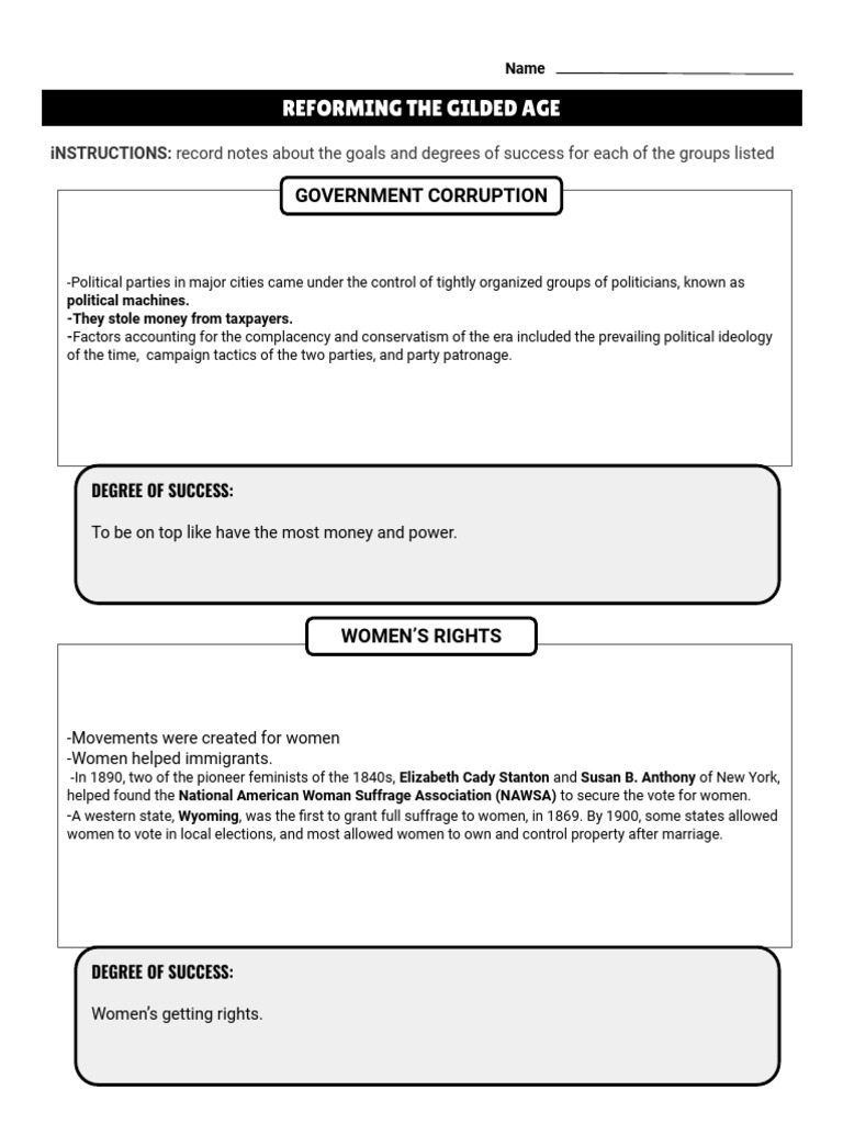 Gilded & Progressive Reforms Success | PDF | Gold Standard | United ...