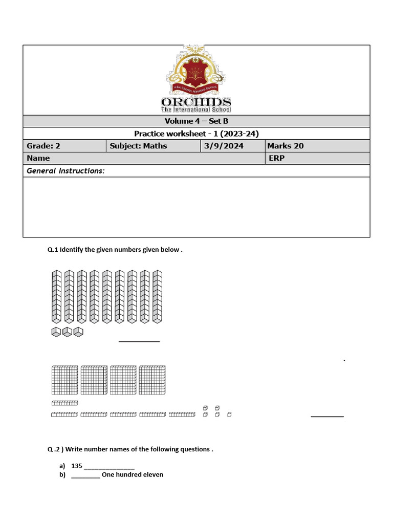 Grade 1 Practice Worksheet Maths. | PDF | Teaching Methods & Materials