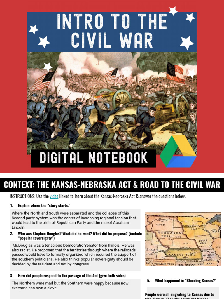Intro To The Civil War Digital Notebook | PDF | Confederate States Of ...