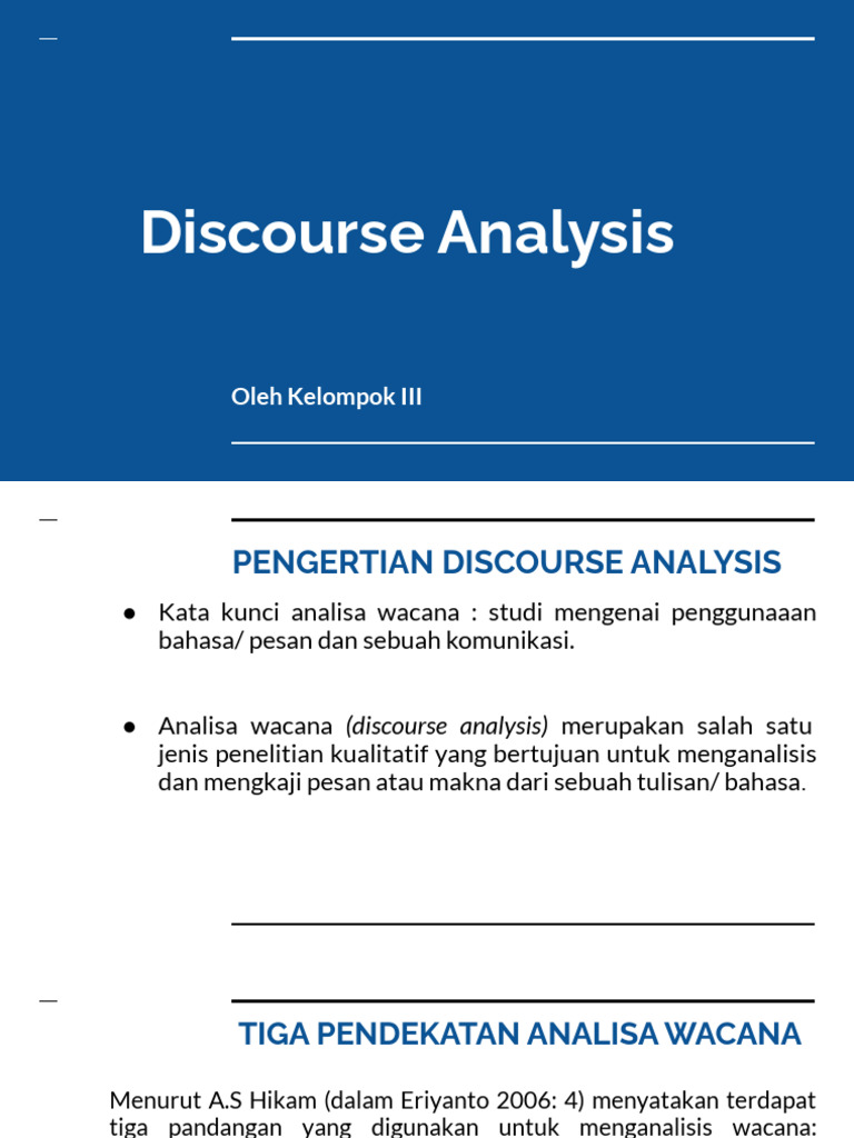 Kel. 3 - Discourse Analysis | PDF
