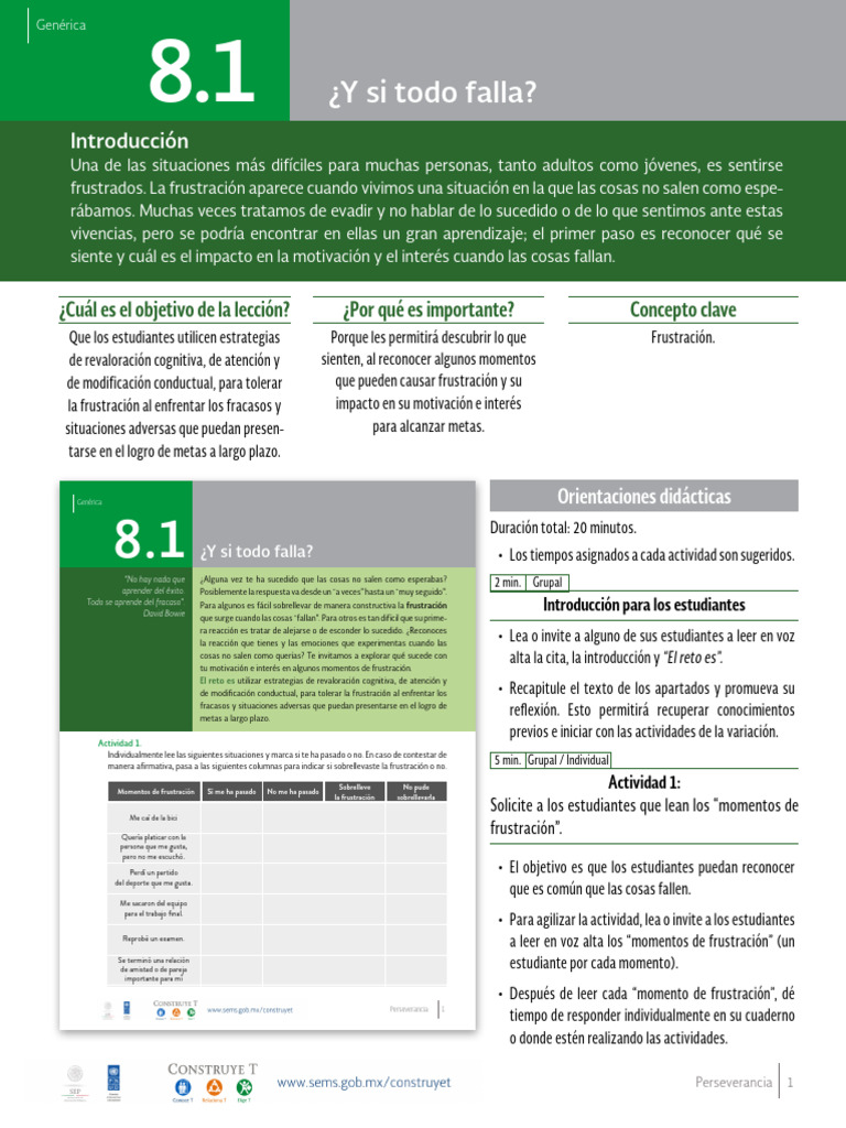 8.1 P Y Si Todo Falla Generica | PDF | Las emociones | Motivación