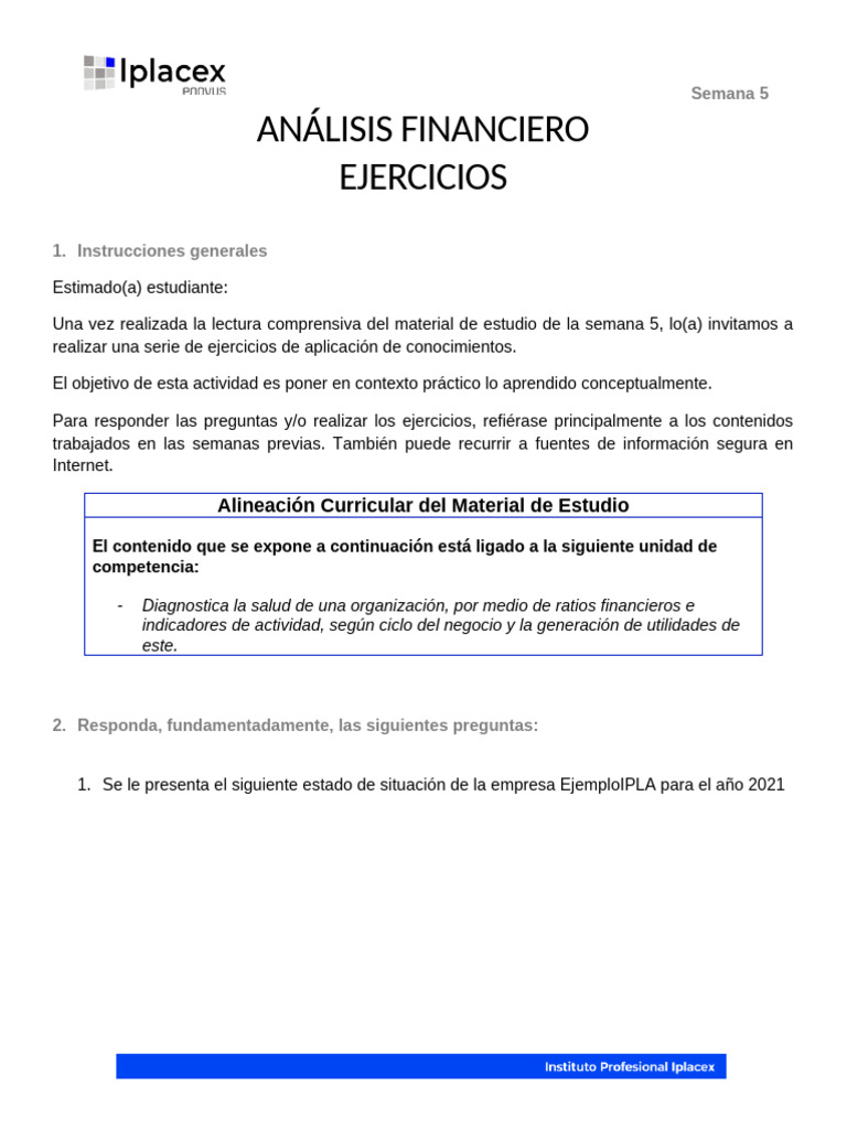 Ej 5 | PDF | Hoja de balance | Negocios económicos