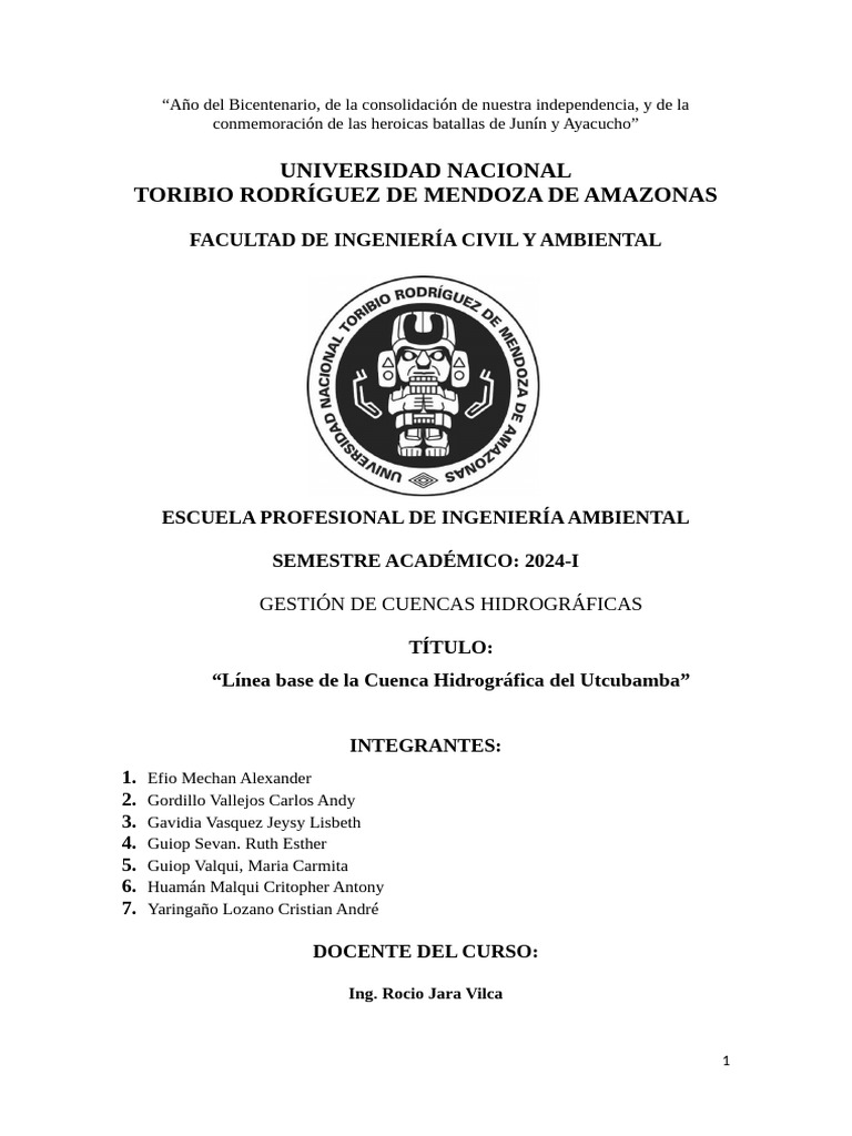 Linea Base de La Cuenca Del Utcubamba - Andre | PDF | Precipitación | Valle