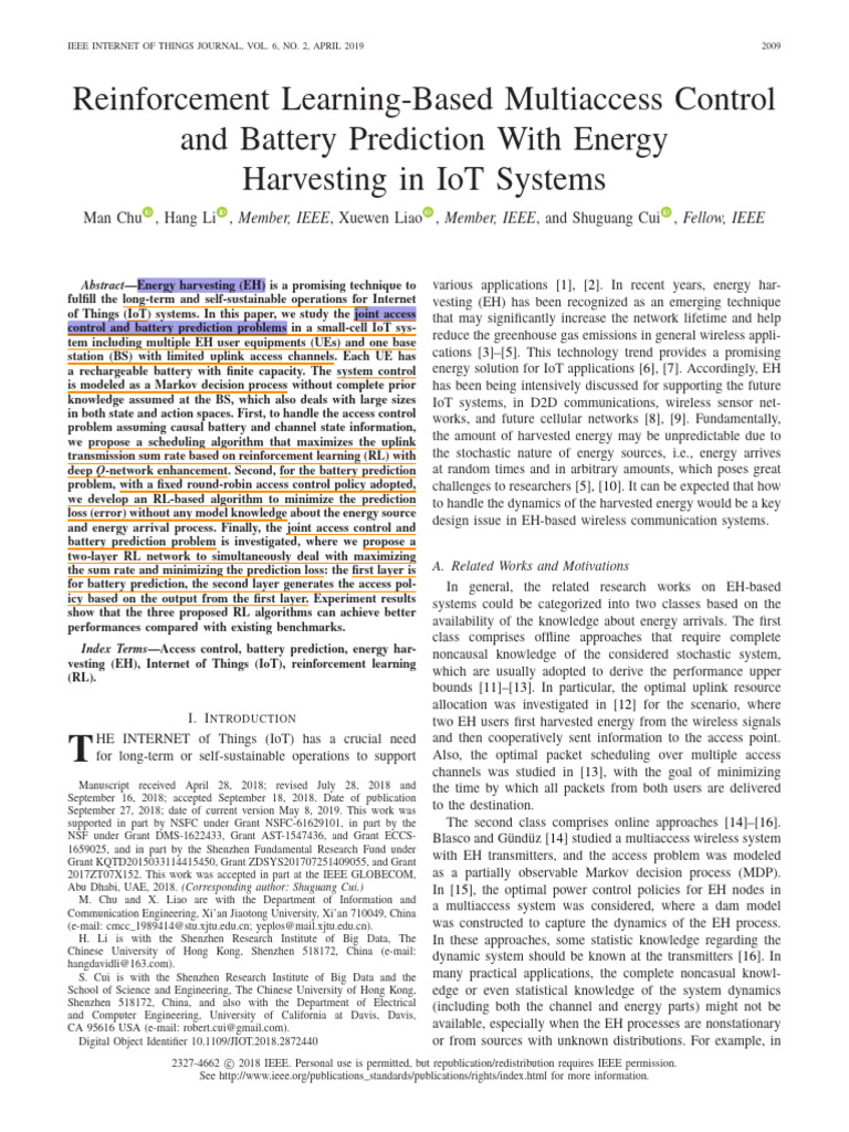 Reinforcement Learning-Based Multiaccess Control and Battery Prediction ...