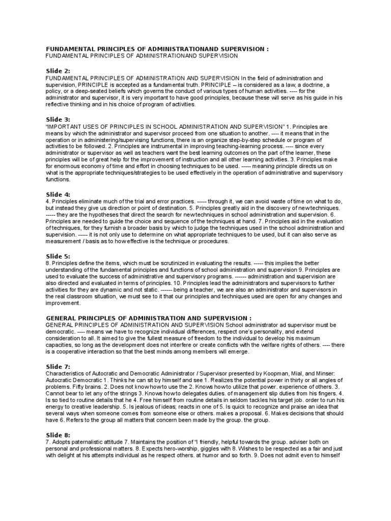 Principles of School Administration & Supervision | PDF | State School ...