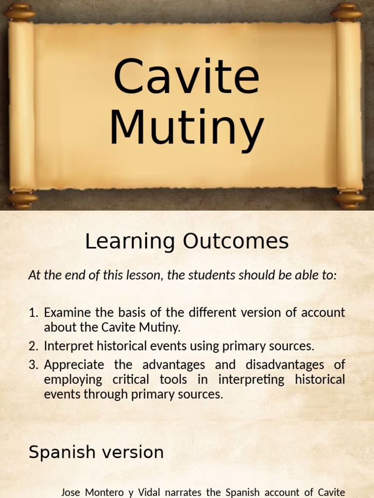 Lesson2 Cavite Mutiny 1 | PDF | Philippines | Spanish East Indies