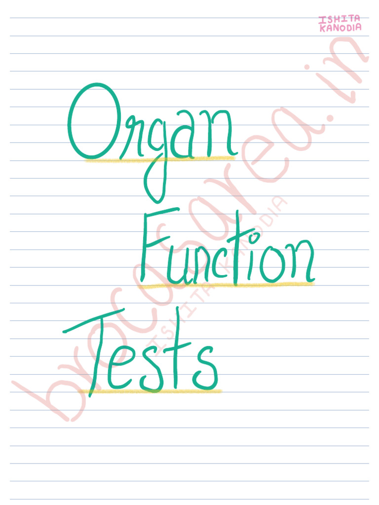 Organ Function Tests (1) | PDF | Adrenal Gland | Endocrine System