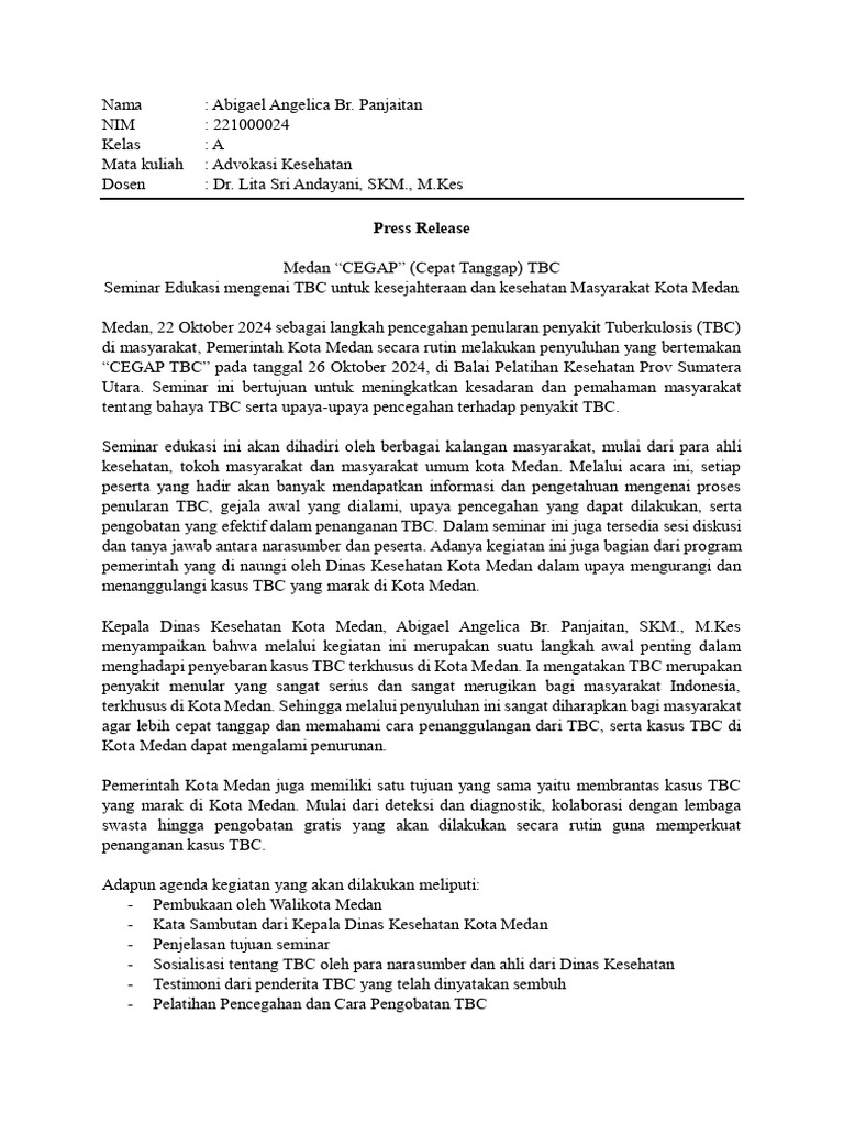 Abigael Angelica Br. Panjaitan (Tugas Advokes) | PDF