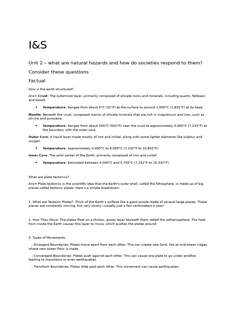 I&S Unit 2 | PDF | Volcano | Earthquakes
