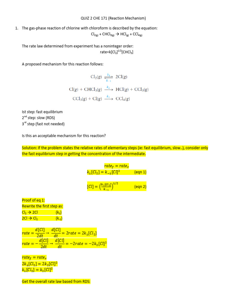 Solution q2 | PDF | Unit Processes | Chemical Reactions