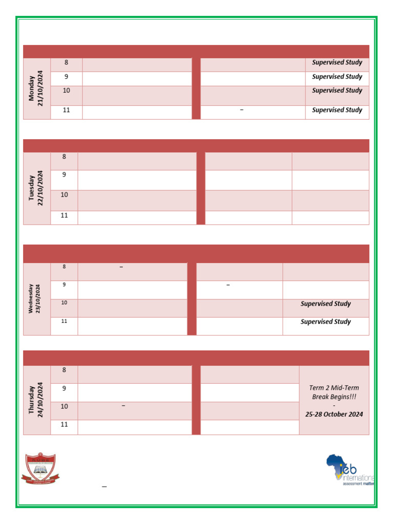 Test 3 Time Table 2024 | PDF | Observation | Inquiry