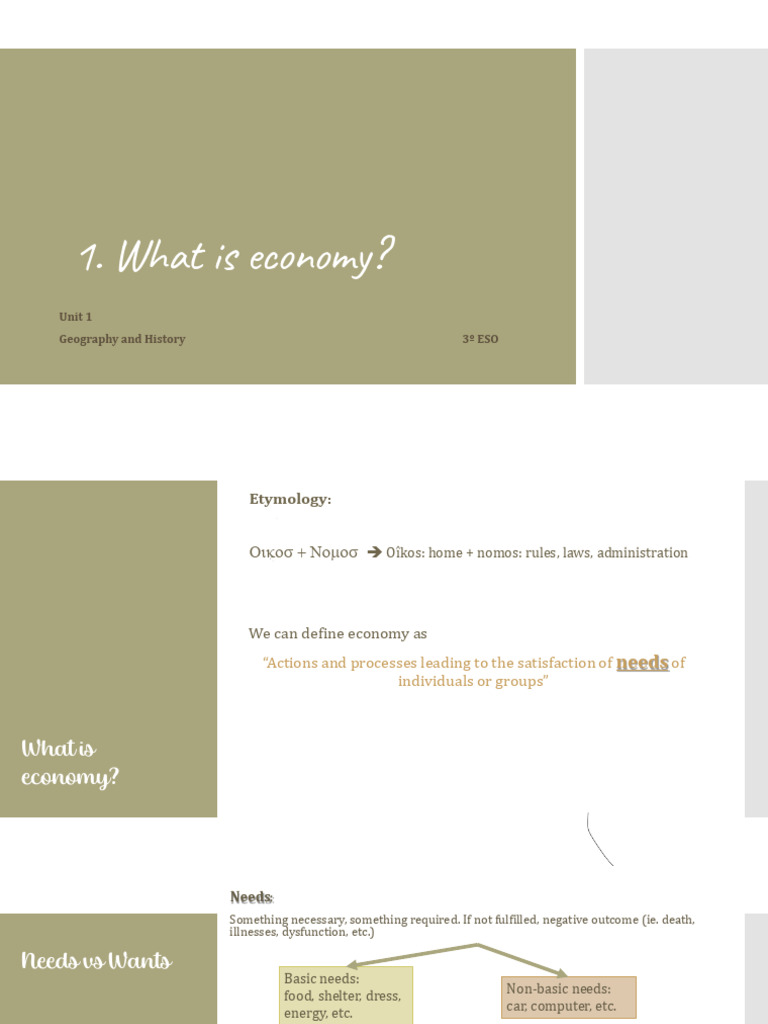 Unit 1 What is economy | PDF | Economics | Goods