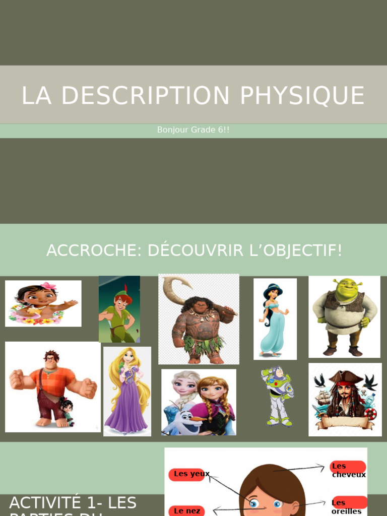 La Description Physique g6-2 | PDF | Arts du langage et discipline