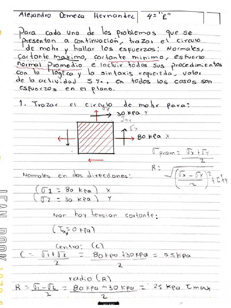 Ejercícios de Circulo de Mohr | PDF