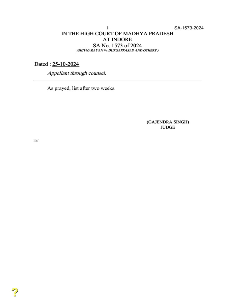 SA 1573 2024 Order 25-10-2024 Digi | PDF