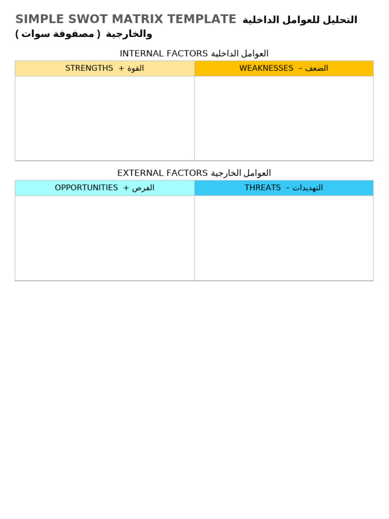 IC Simple SWOT Matrix Template 11542 WORD | PDF