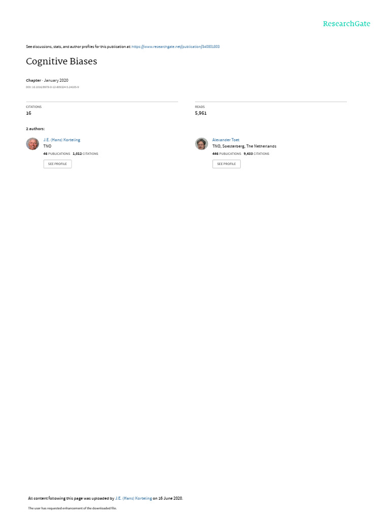 Cognitive Biases: January 2020 | PDF | Heuristic | Decision Making