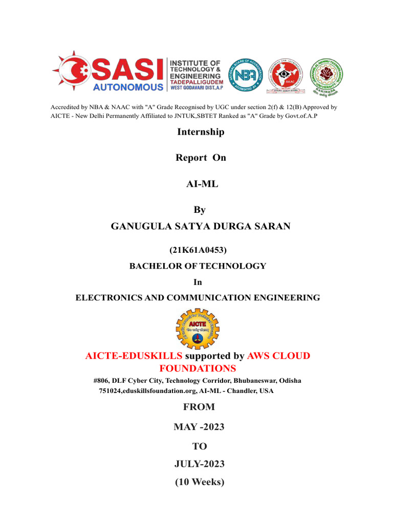 Aiml Report | PDF | Cloud Computing | Amazon Web Services