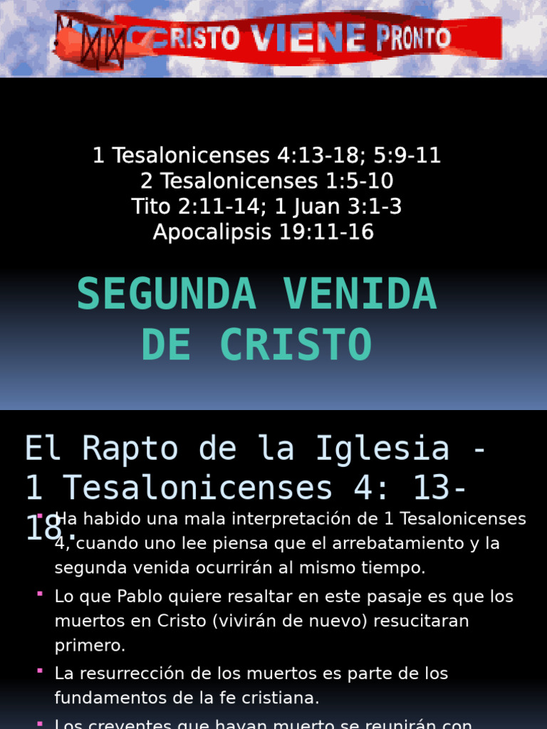 Arrebatamiento y Segunda Venida de Cristo | PDF | Cristo (título) | Éxtasis