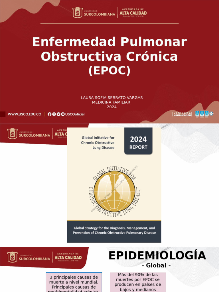 EPOC PRESENTACIÓN Med Familiar | PDF | Enfermedad pulmonar obstructiva crónica | Medicina