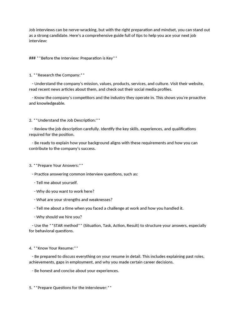 Job Interviews Advice | PDF | Job Interview | Cognition