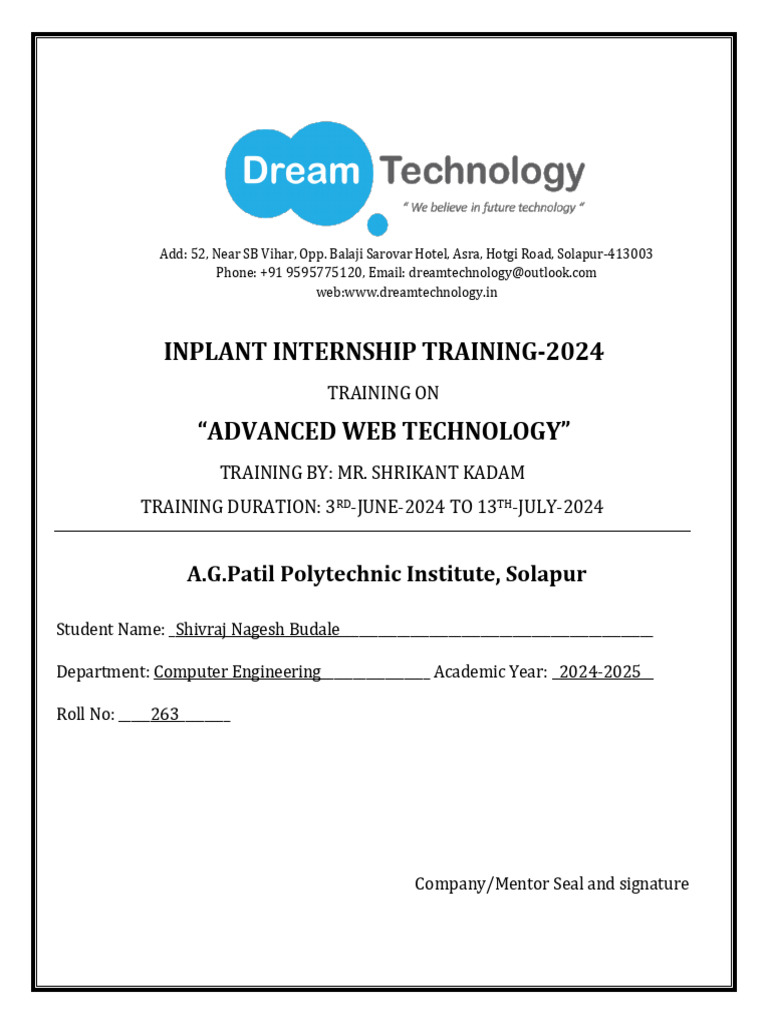 Work Diary Front Page - 2024 | PDF