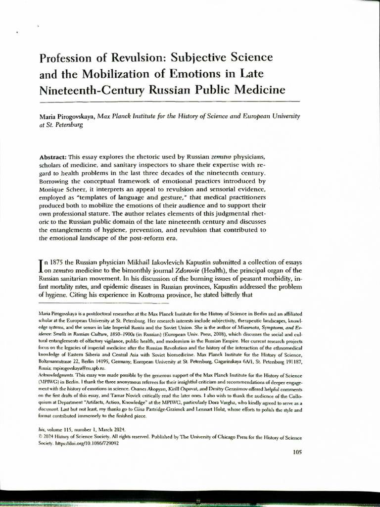 Pirogovskaya Maria. Profession of Revulsion Subjective Science and The ...