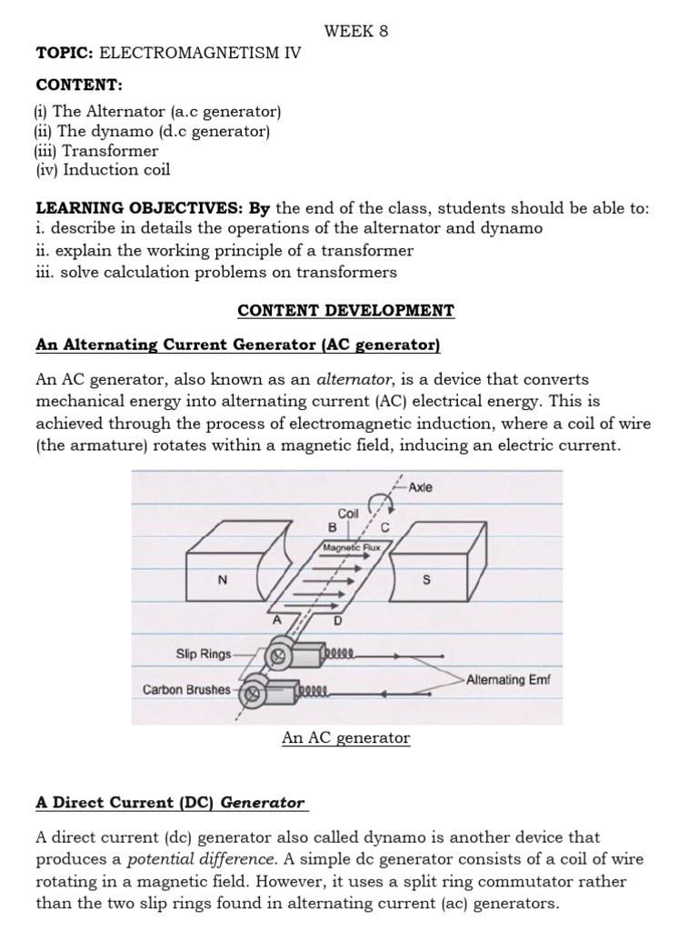 Yr 11 wk9 Electromagnetism4 | PDF | Electric Generator | Transformer
