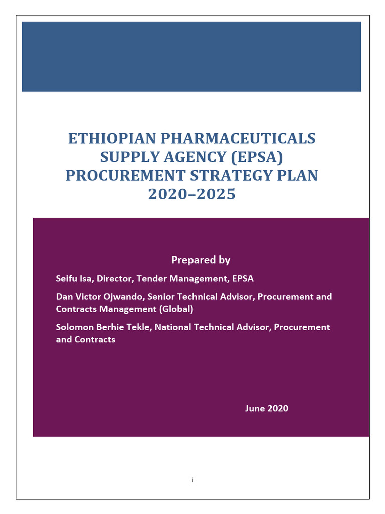 EPSA Procurement Strategy Final | PDF | Procurement | Supply Chain
