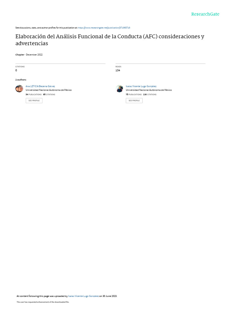 Elaboracindel Anlisis Funcionaldela Conducta AFC | PDF | México | Conceptos biologicos