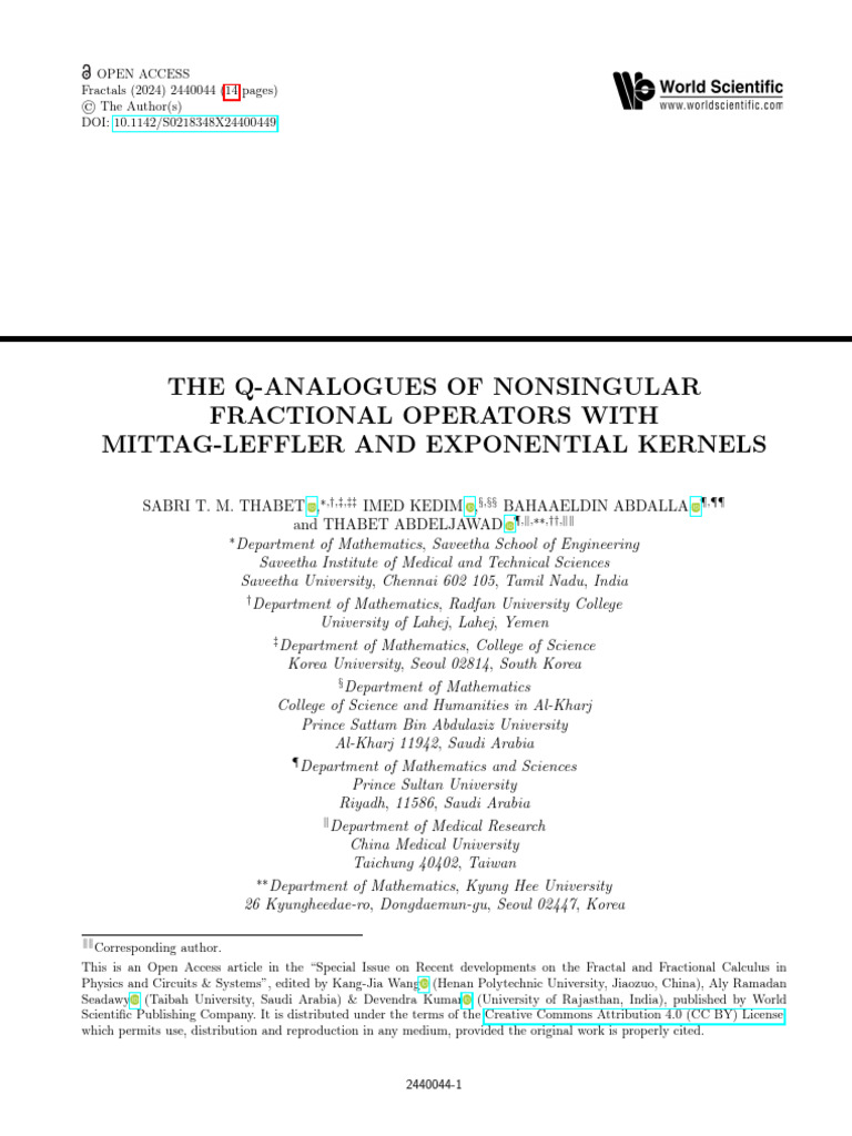 The Q Analogues Of Nonsingular Fractional Operators Pdf Calculus Mathematical Analysis