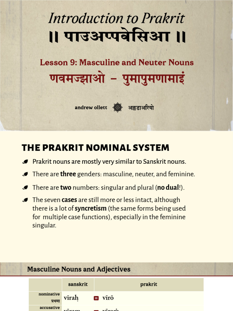 Lesson 9-Masculine & Neuter Nouns | PDF | Grammatical Gender | Language ...