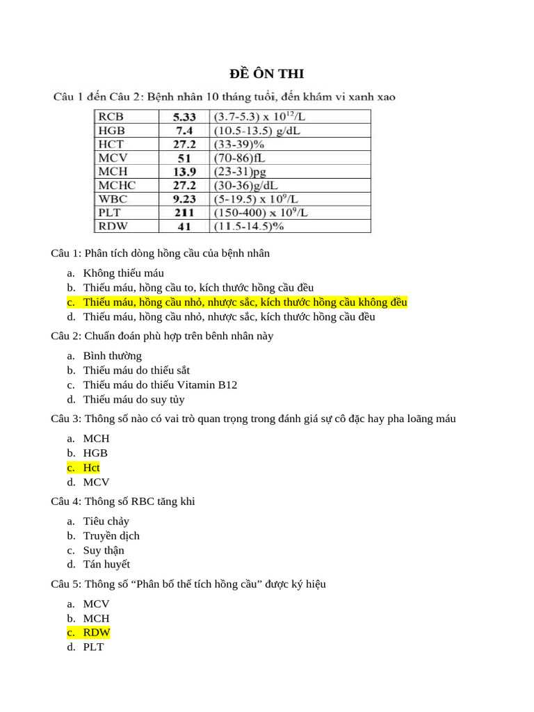 Ôn Thi SLB TH | PDF