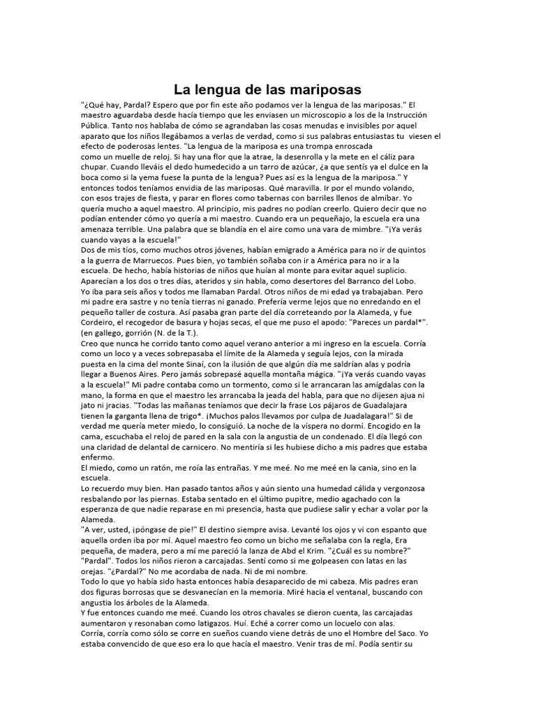 La Lengua de Las Mariposas | PDF