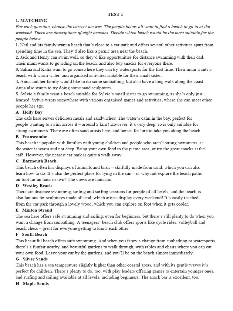 READING B1 - PRACTICE | PDF | Zoo | Atomic Bombings Of Hiroshima And ...