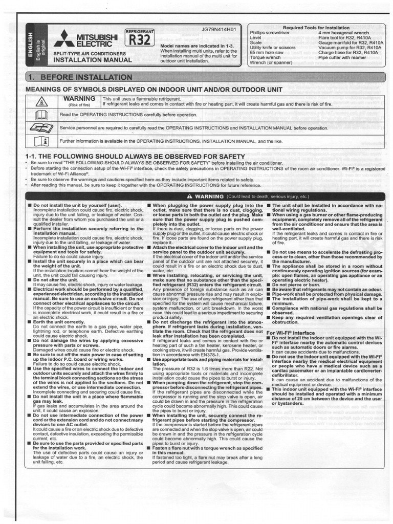 2023-09-30 - (Mitsubishi Electric) Installation Manual (English) | PDF