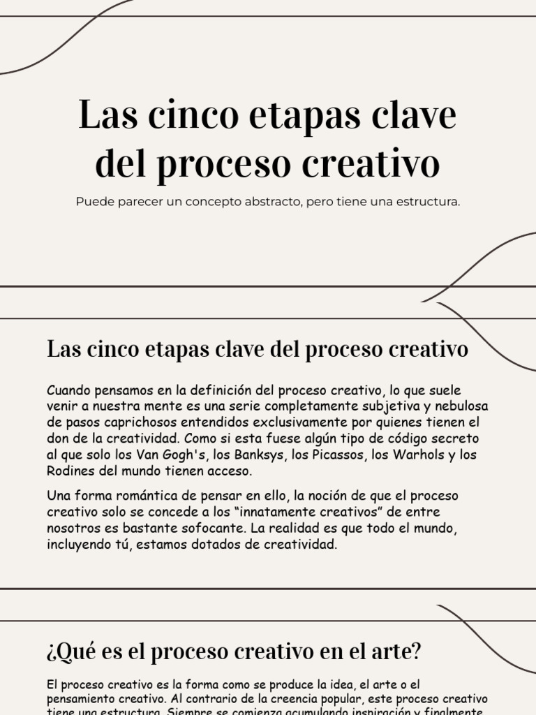 Las Cinco Etapas Clave Del Proceso Creativo | PDF | Creatividad | Realidad
