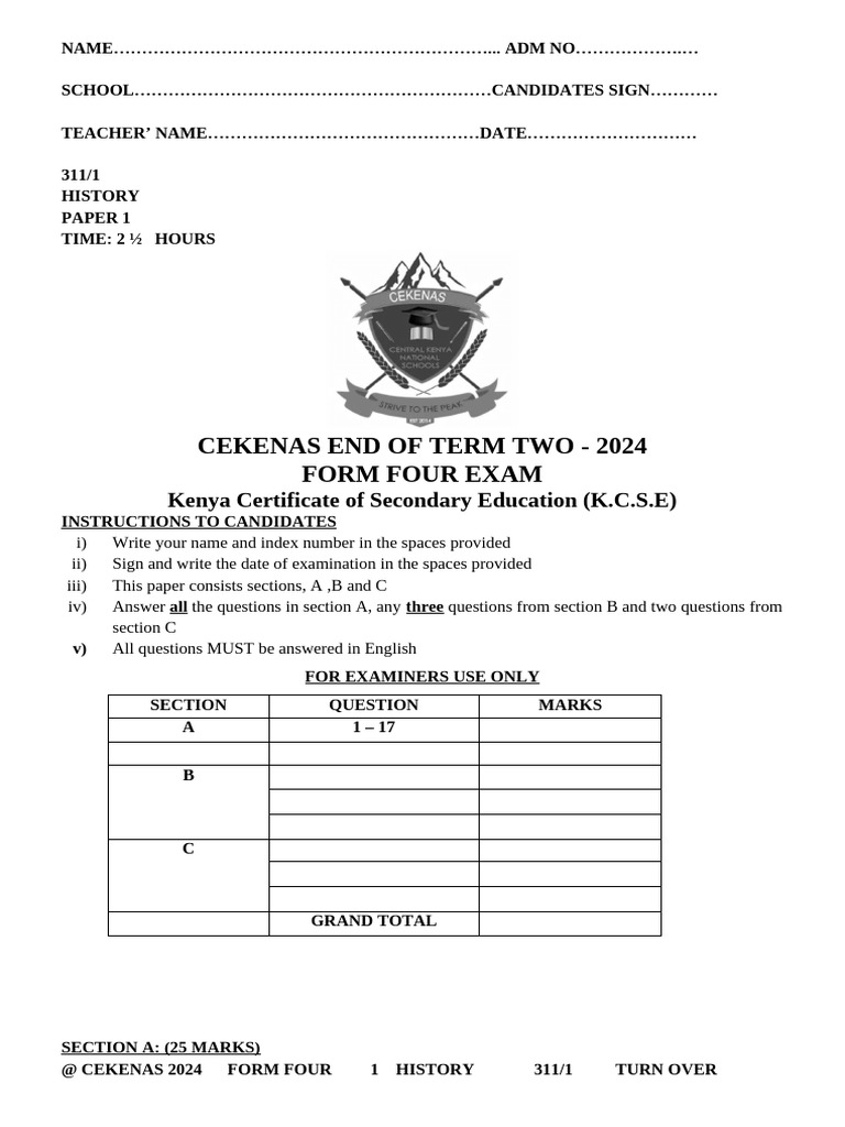 History-PP1 | PDF | Kenya | Government