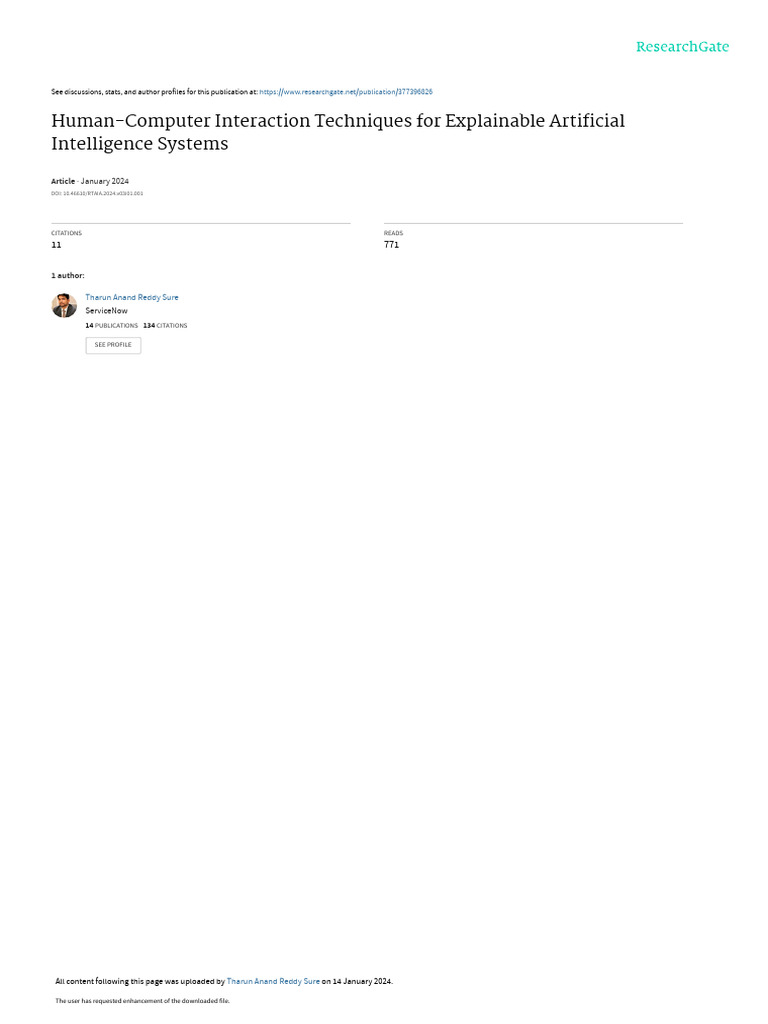 Human-Computer Interaction Techniques For Explainable AI Systems | PDF | Artificial Intelligence ...