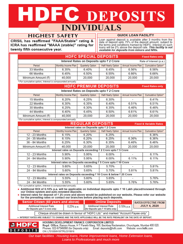 Hdfc Fd Form | PDF | Banks | Cheque