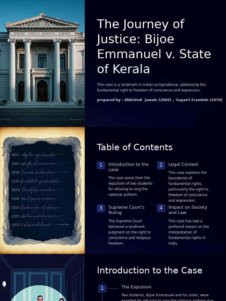 The Journey of Justice: Bijoe Emmanuel v. State of Kerala | PDF ...
