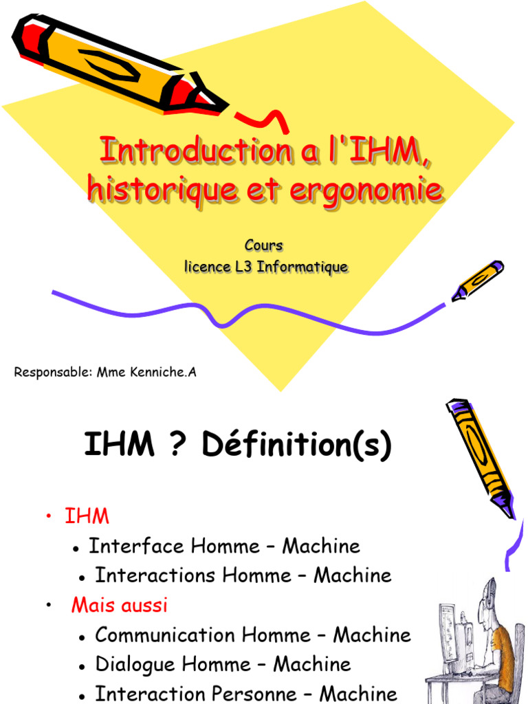 Introduction à l'IHM pour L3 Info | PDF | Interaction humain-ordinateur | Interface graphique