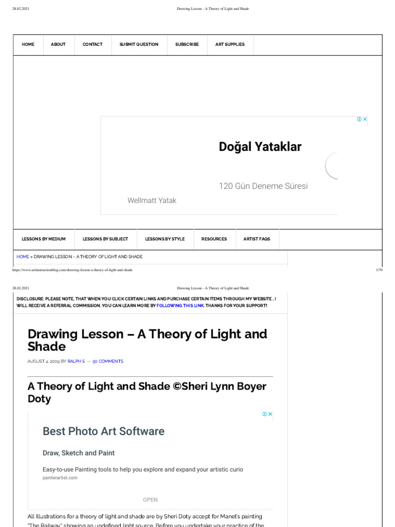 Drawing Lesson - A Theory of Light and Shade | PDF | Shadow