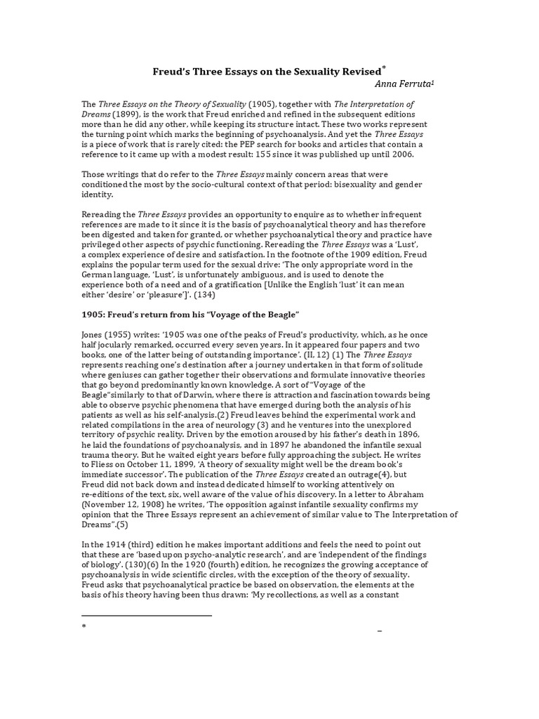 4.2. Anna Ferruta Freud's Three Essays Revised | PDF | Psychoanalysis | Sigmund Freud