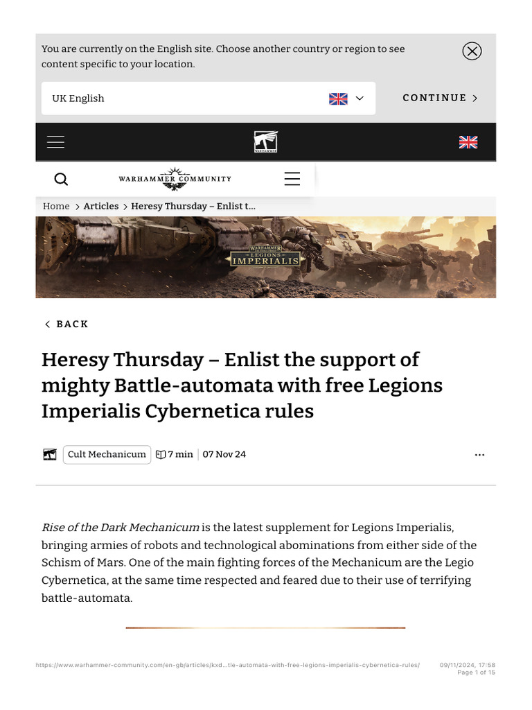 Heresy Thursday - Enlist The Support of Mighty Battle-Automata With ...