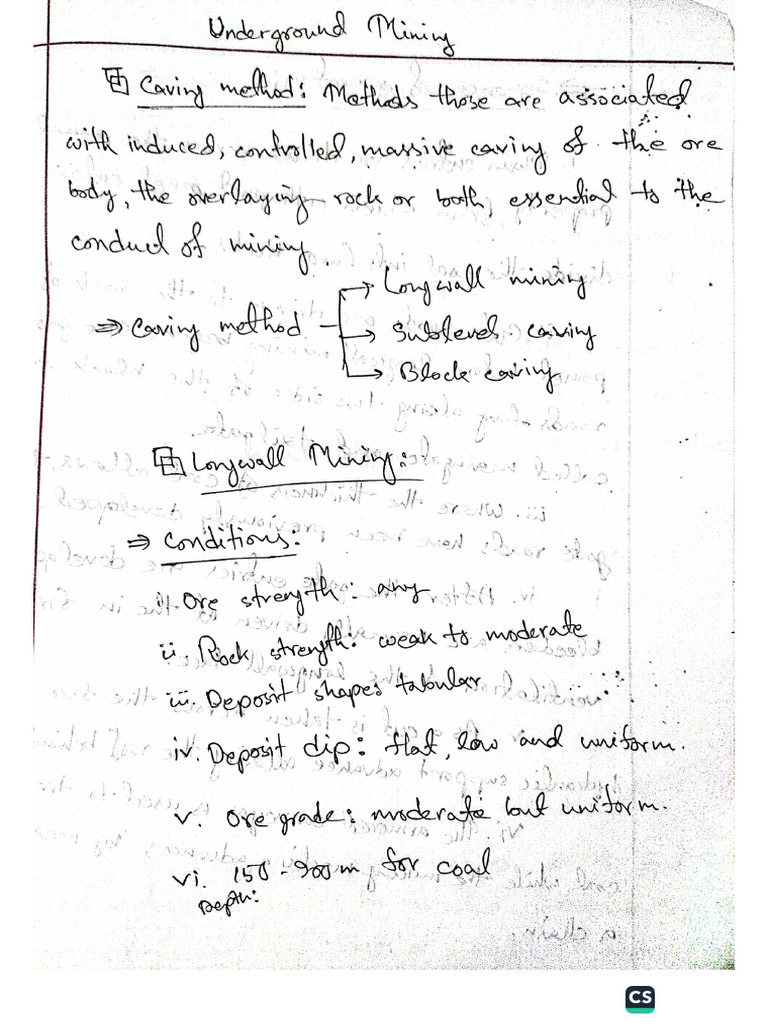 Longwall Mining (Note) | PDF
